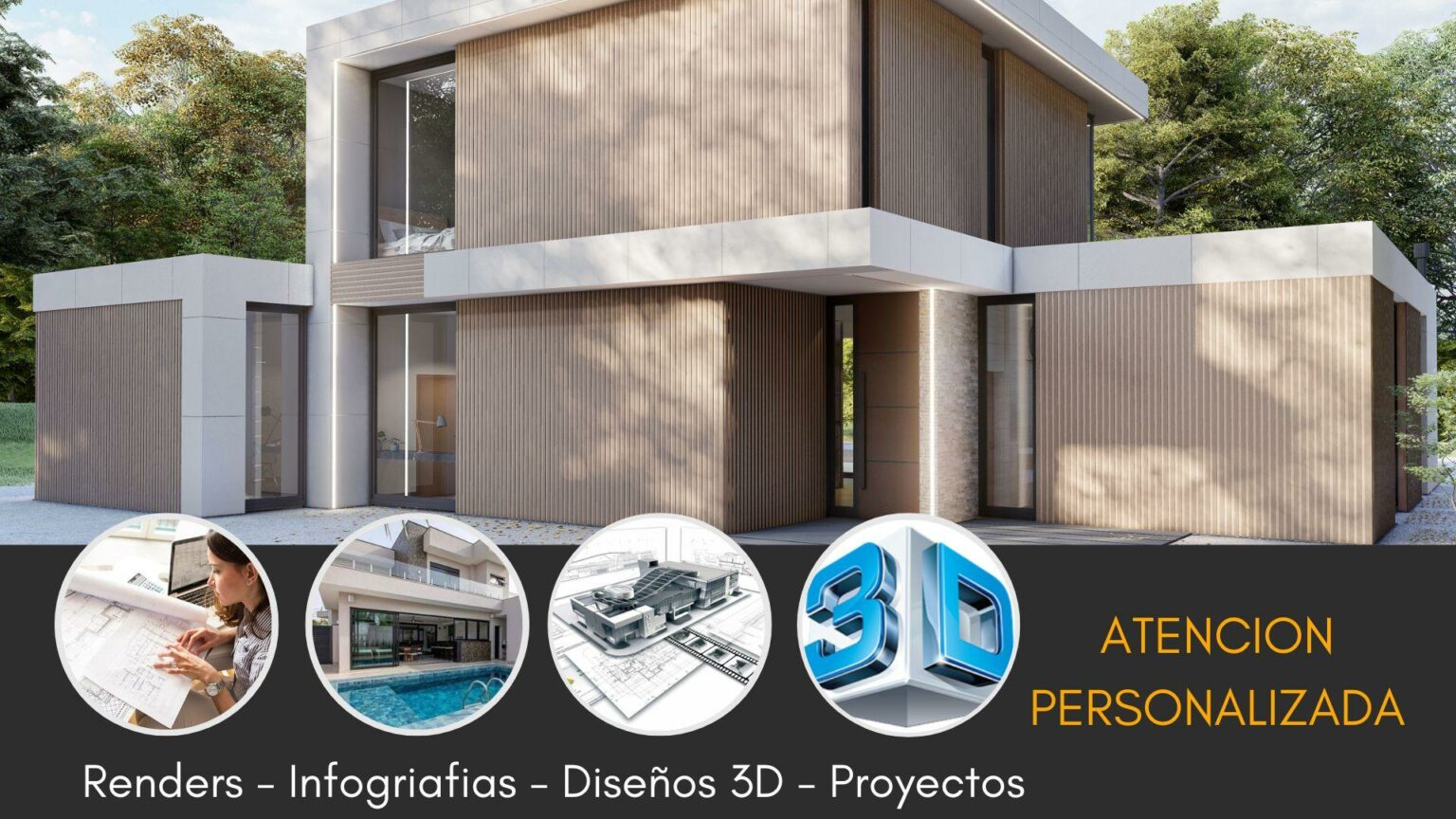 Renders de casas 3D - Render de casa - renders viviendas