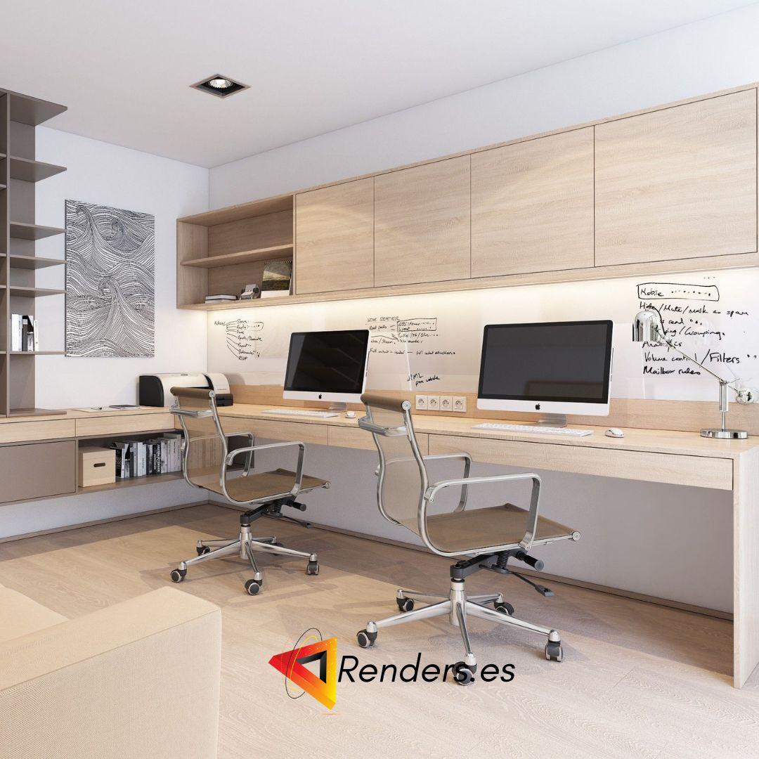 Renders oficinas 3D - Render oficina - Renders de oficinas